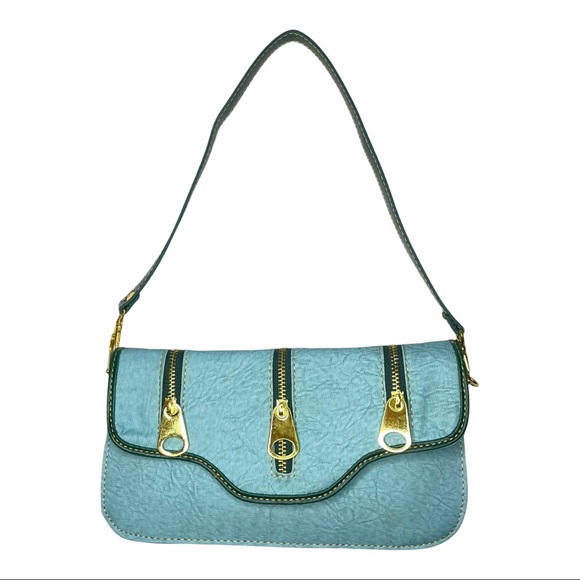 Mellow World | Bags | Mellow World Crossbody Blue Zipper Wallet Purse ...